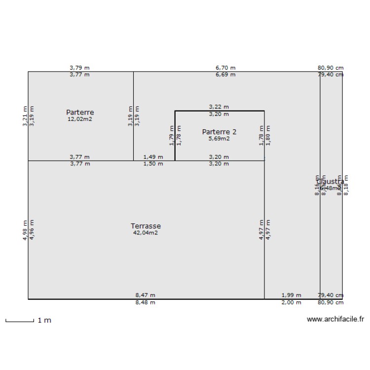 Terrasse - Plan dessiné par dblt