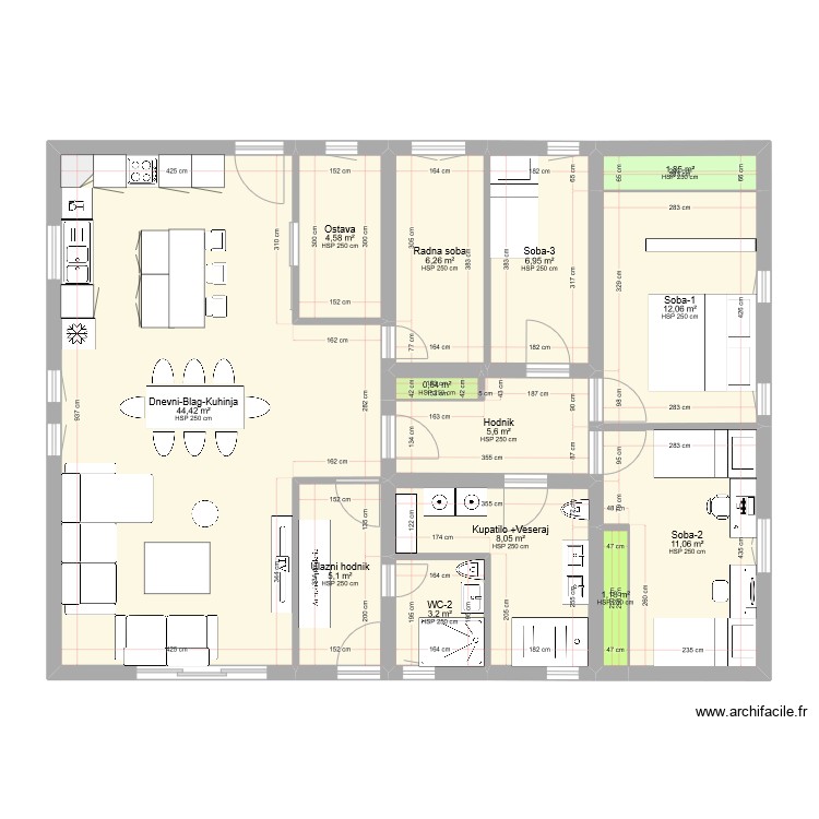 House de Orasine - Plan 13 pièces 111 m2 dessiné par irozic