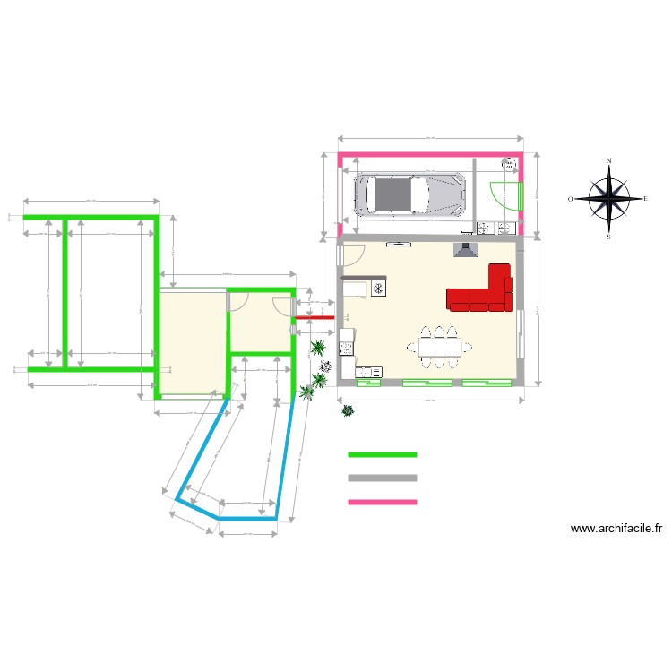 PLAN MAISON 4JB - Plan dessiné par kinou34