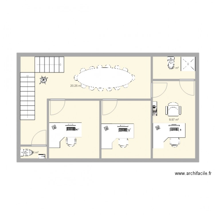 PLAN BUREAU - Plan dessiné par jfmussard