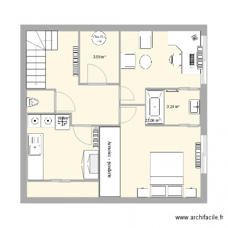 plan rdc 1 - Plan dessiné par emirtwo