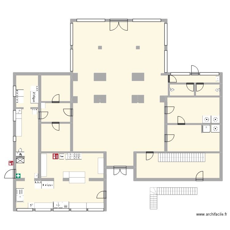 Plan RDC résidence - Plan dessiné par mikapapo374