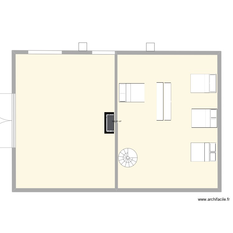 mezzanine - Plan 5 pièces 141 m2 dessiné par liz48100