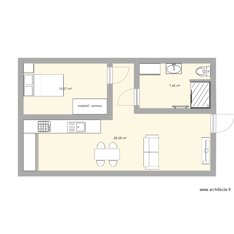 Plan – Logement T2 – Par BAABZ ️ | ArchiFacile
