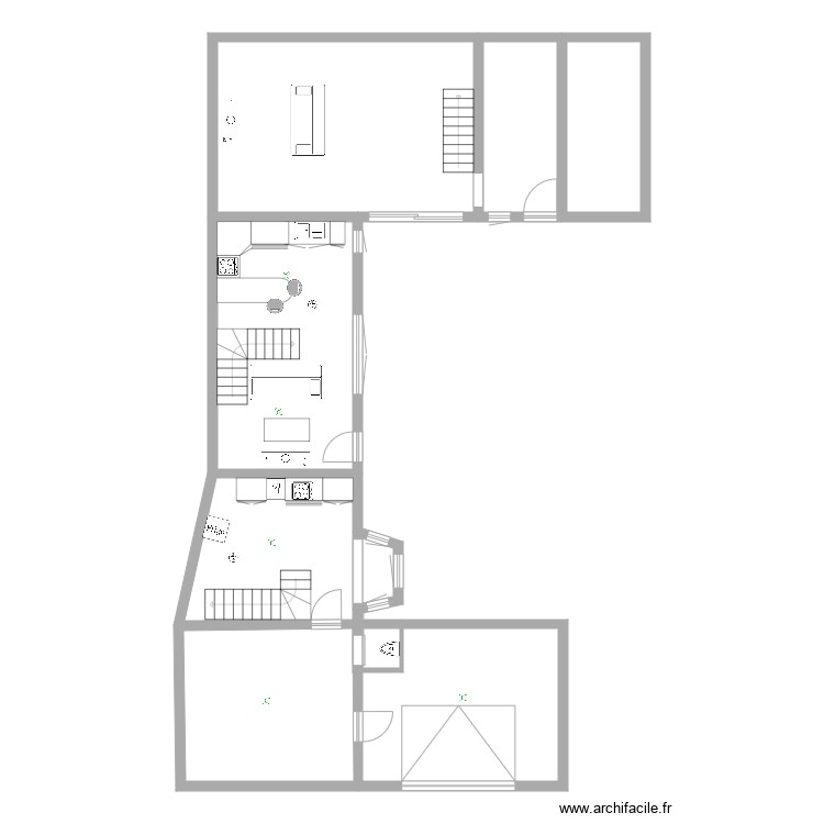 T4 maison ET T2ET T3 - Plan dessiné par thibaud S
