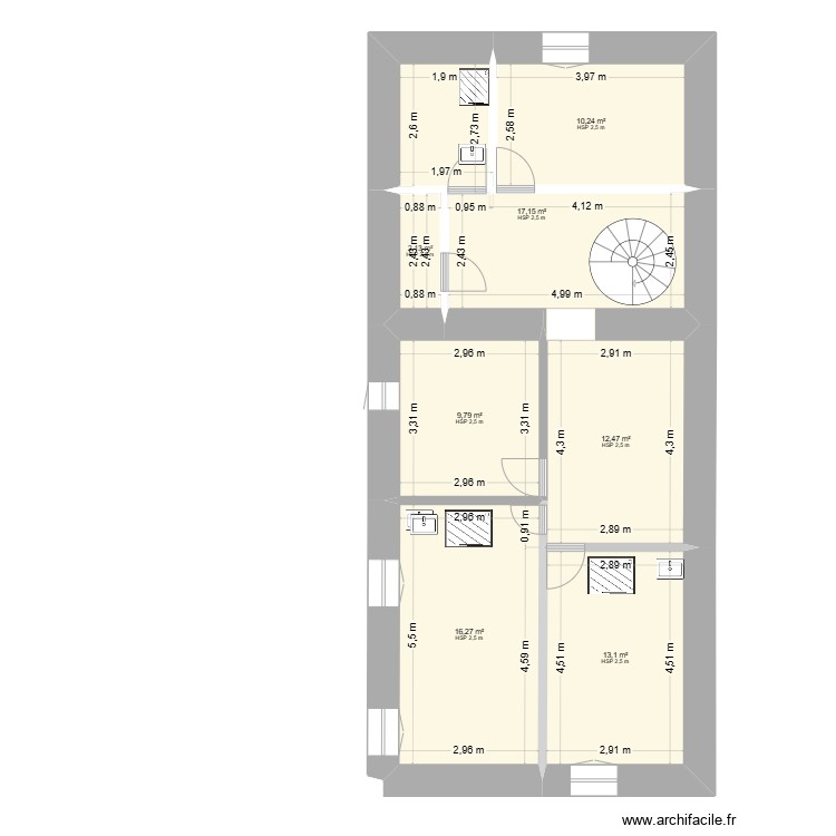 Roger FERRET - Plan 7 pièces 81 m2 dessiné par Regor91