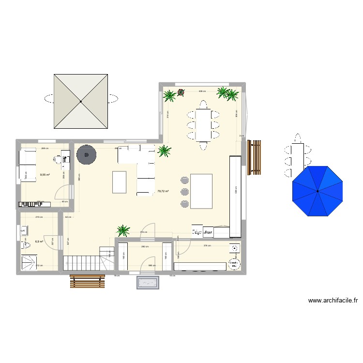 laeti et kéàké - Plan 3 pièces 96 m2 dessiné par keke1180