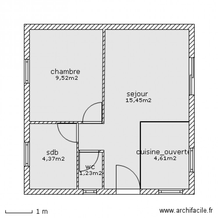 appart_t1 - Plan dessiné par hgmaison31