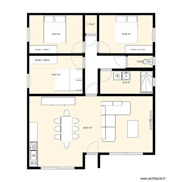 Plan maison orange - Plan dessiné par Jacqueslopez2