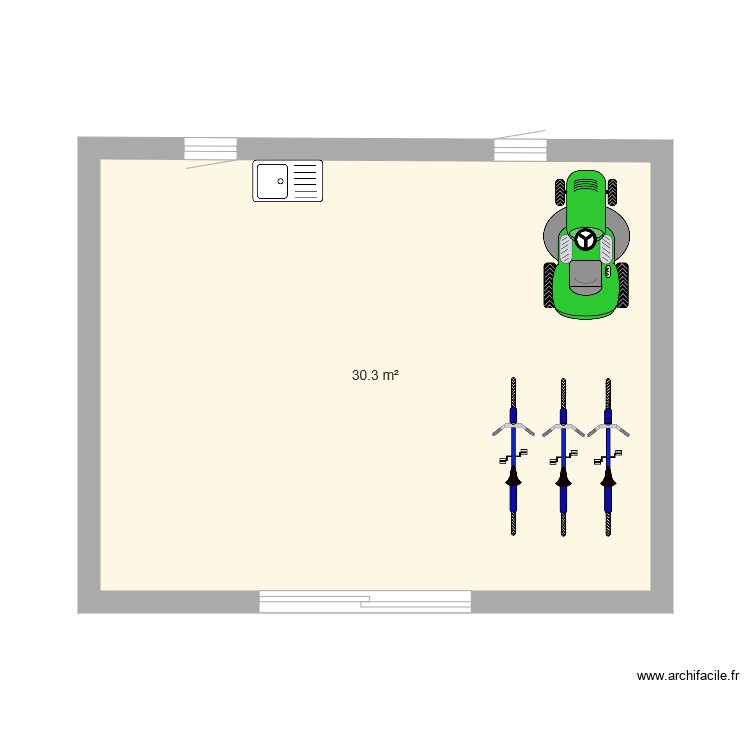 Plan – GARAGE 30M2 – Par F32360 ️ | ArchiFacile