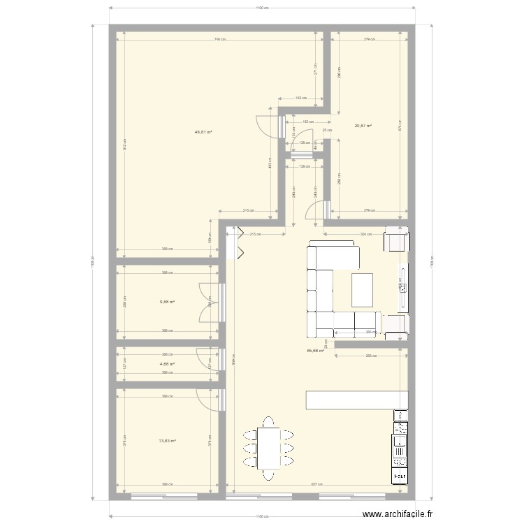 rdc - Plan 6 pièces 164 m2 dessiné par malixeh