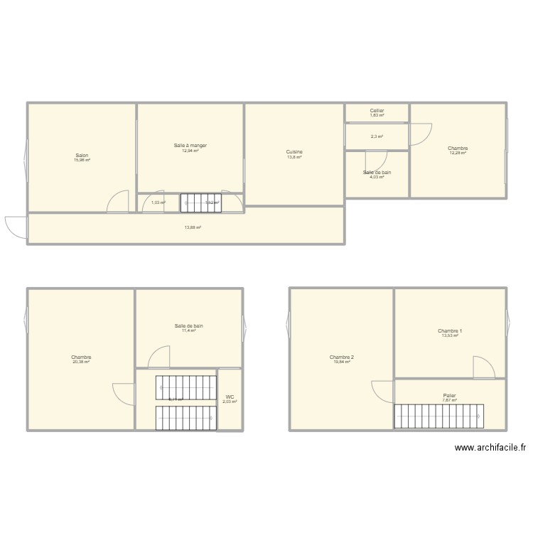 MaisonACote - Plan dessiné par Hesediel
