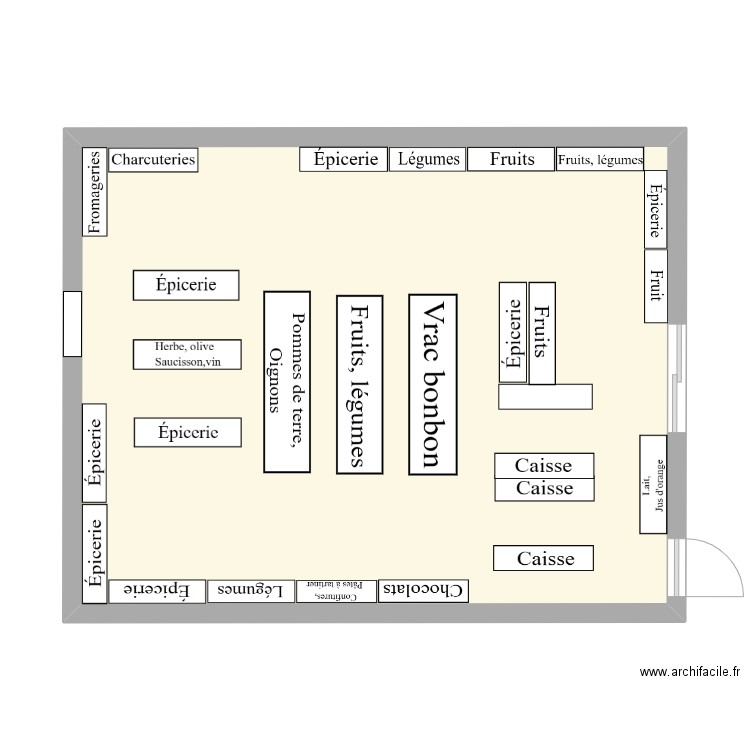 Plan magasin - Plan 1 pièce 51 m2 dessiné par Héléna22