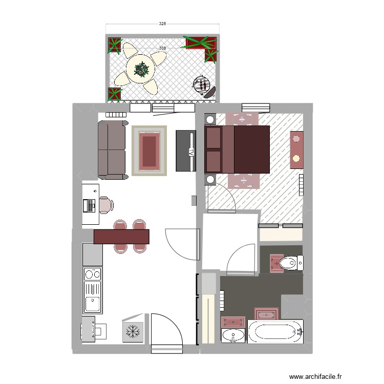 Apt 2 YANN - Plan 9 pièces 22 m2 dessiné par GMBE