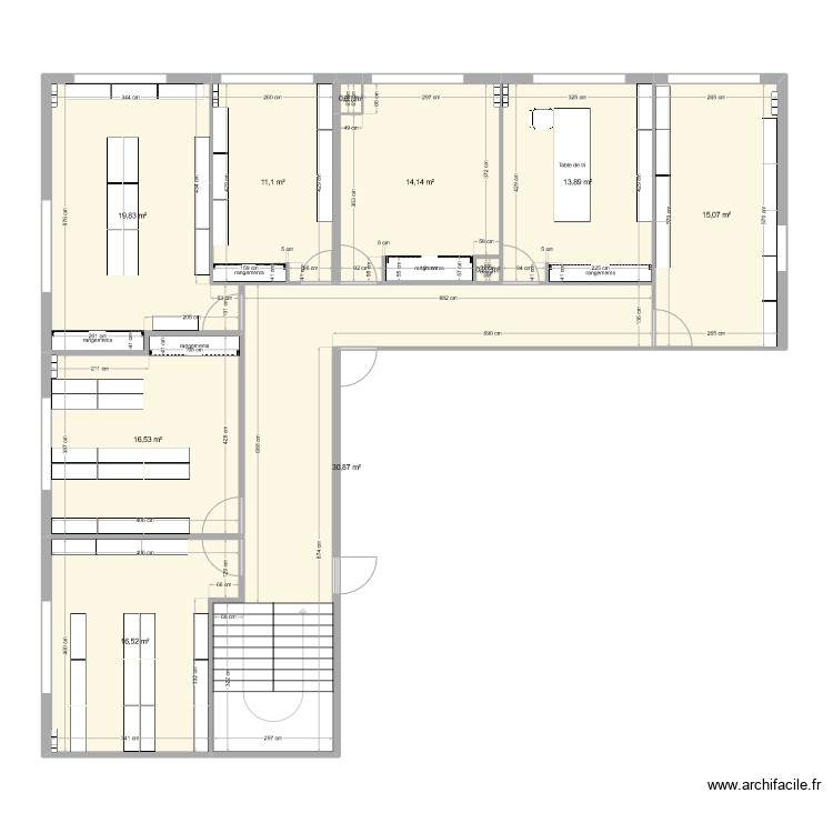 Atelier CEGELEC - Plan d'aménagement des archives - Plan dessiné par ...