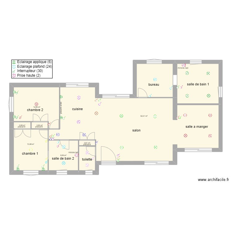 maison eclairage - Plan 7 pièces 125 m2 dessiné par NiiDzZ