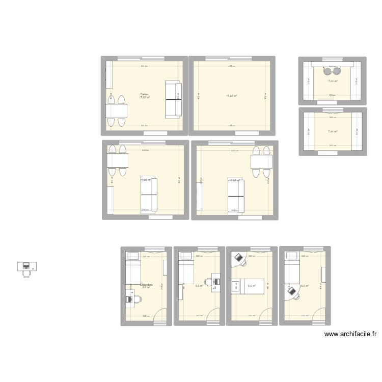 aménagement meubles - Plan 10 pièces 125 m2 dessiné par adeline030489