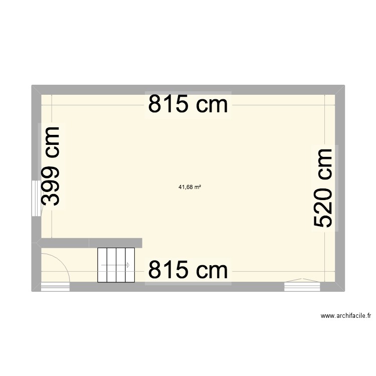 STUDIO PLATEAU - Plan 1 pièce 42 m2 dessiné par valyaragues68