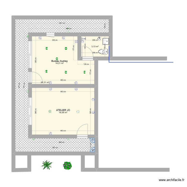 Local Technique - Plan 4 pièces 54 m2 dessiné par Jobardu38