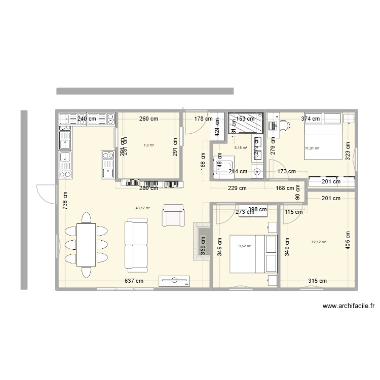 maison plain pied t4 - Plan 6 pièces 89 m2 dessiné par eudesjp