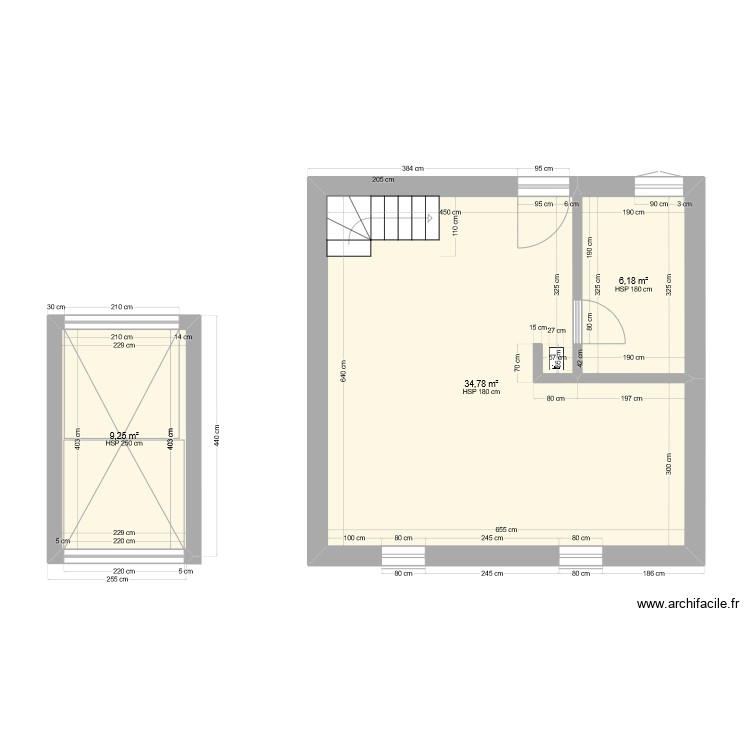 Sous-sol - Plan 3 pièces 50 m2 dessiné par Clément et Fanny