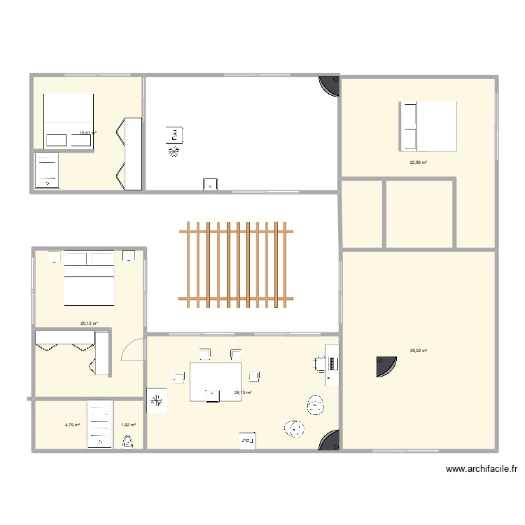 2EME IDEE - Plan 7 pièces 142 m2 dessiné par karine76nounouss