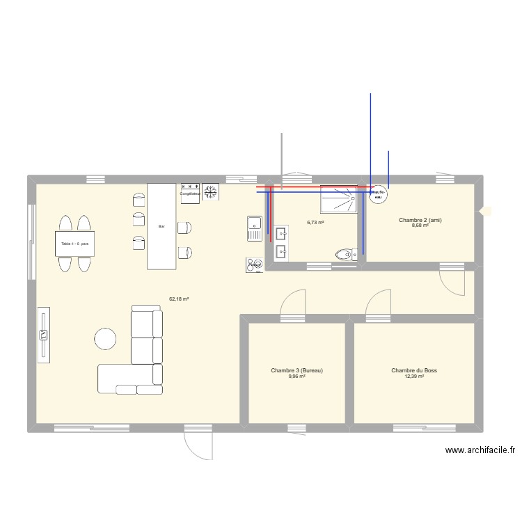 Plans Maurice - Plan 5 pièces 100 m2 dessiné par edgtho