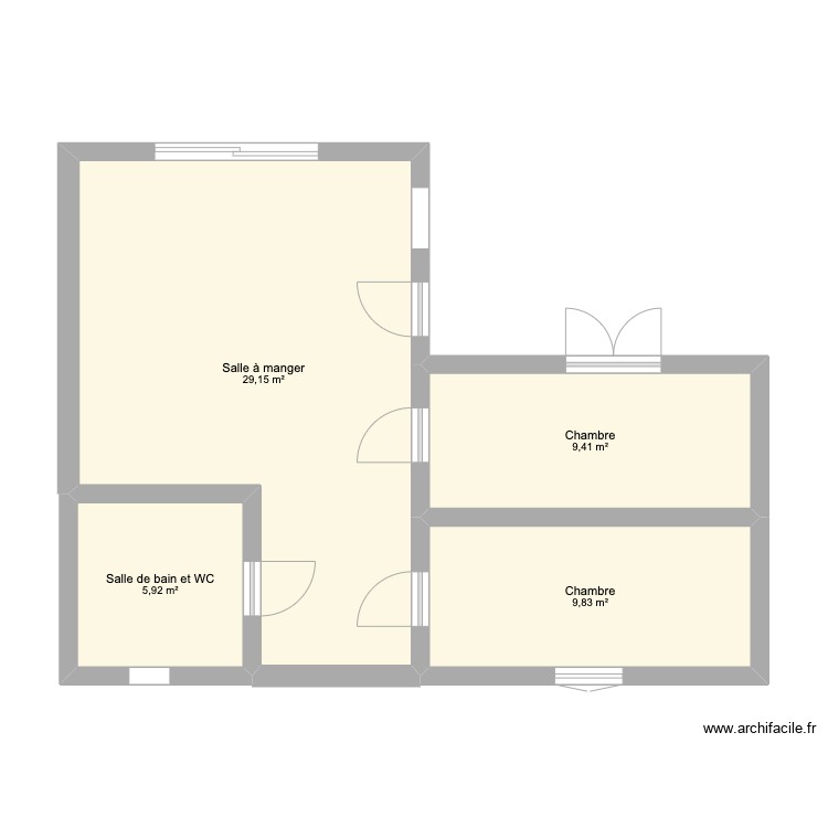 Loft - Plan 4 pièces 54 m2 dessiné par Suszek
