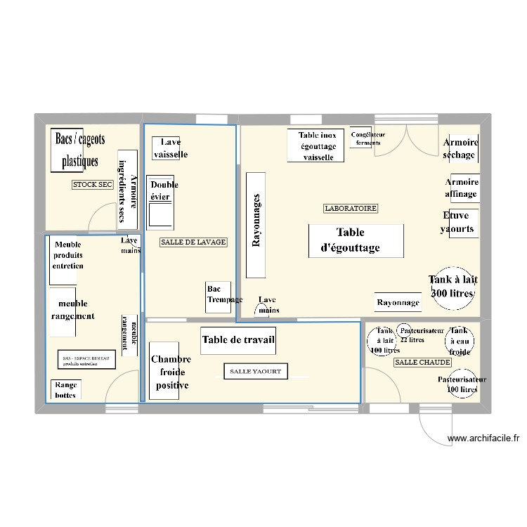 fromagerie - Plan 4 pièces 74 m2 dessiné par Magali97211