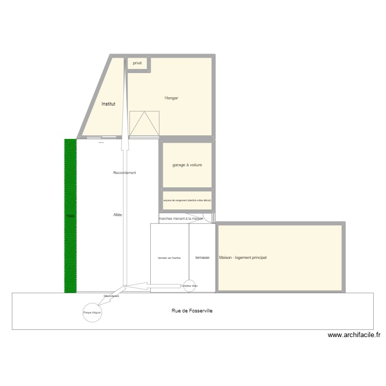 plan actuel du terrain - Plan 6 pièces 132 m2 dessiné par vincentans