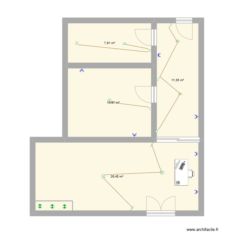 schéma architectural - Plan 4 pièces 59 m2 dessiné par mathieu972