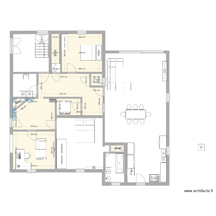 plan maison archi facile - Plan 8 pièces 57 m2 dessiné par asiamm