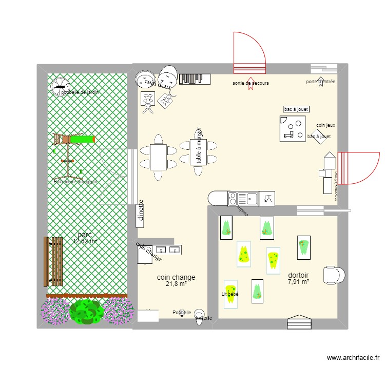 section main d'or - Plan 3 pièces 42 m2 dessiné par plili