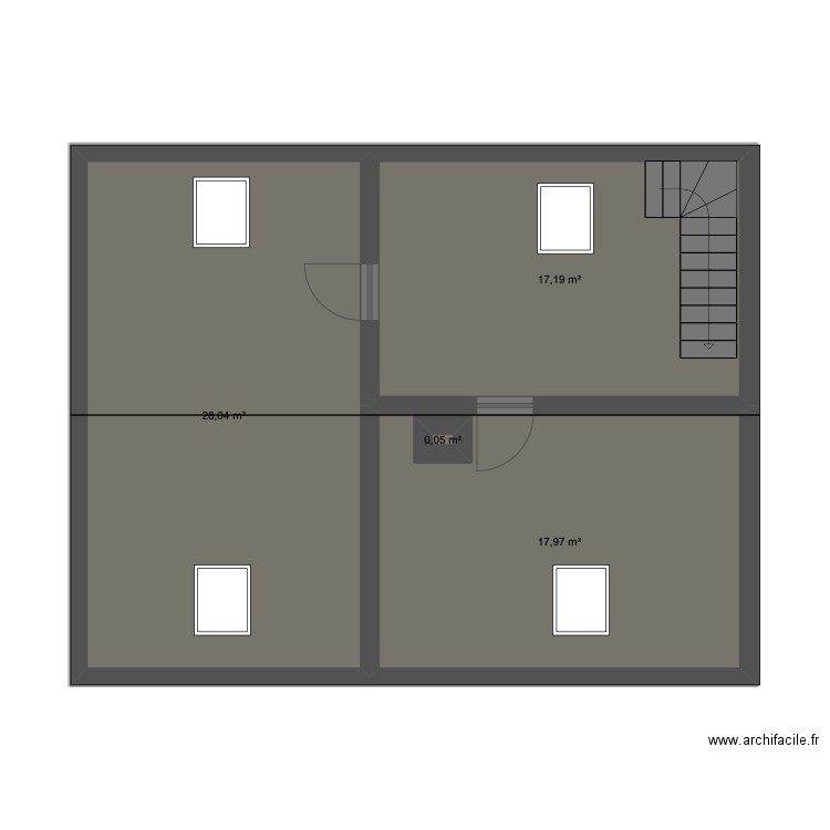 Aménagement comble - Plan 4 pièces 64 m2 dessiné par Emeline_974