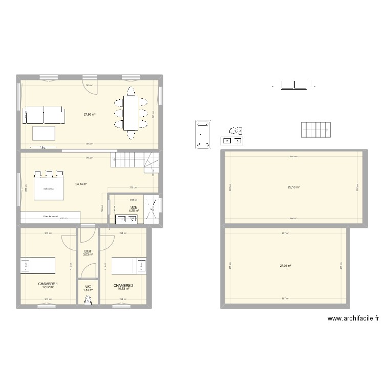 Propostion de plan - V3 - Plan 9 pièces 140 m2 dessiné par Alex13190