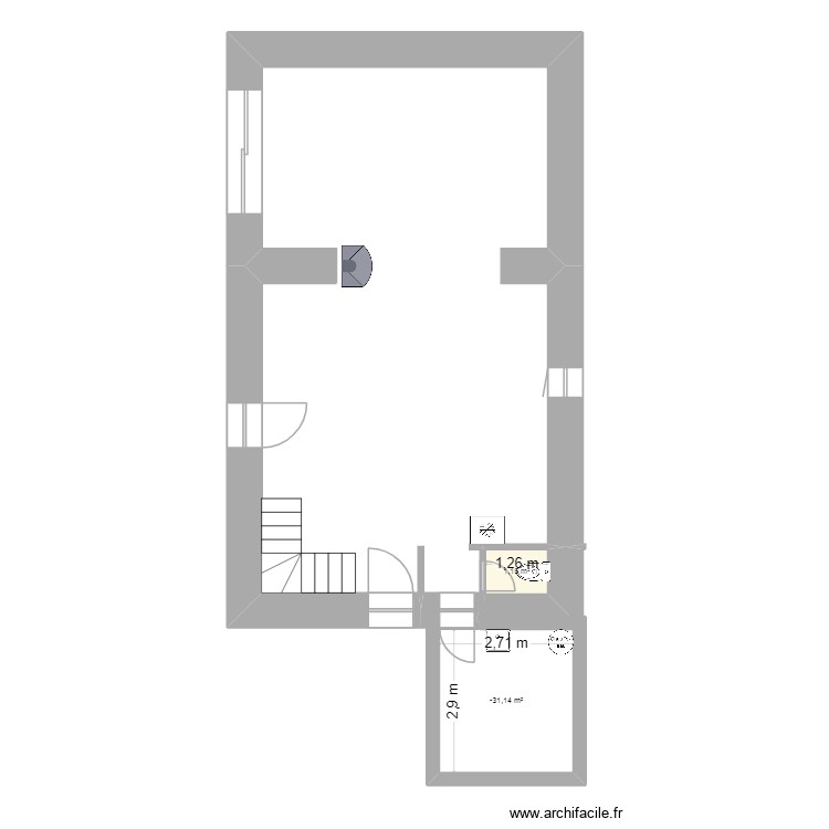 Plan 2 pièces 9 m² – plan maison vu ciel – Par CamillePerennes ️ ...