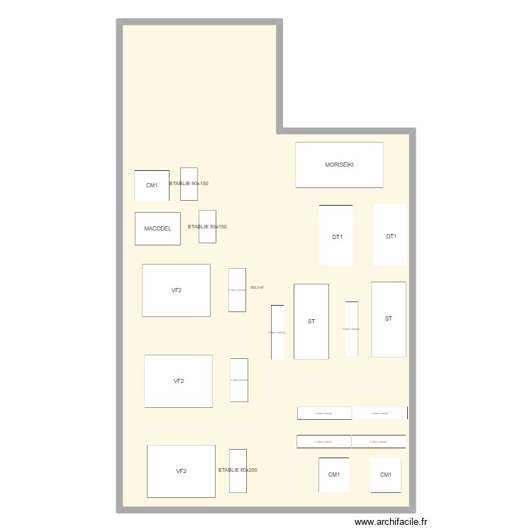 Machine - Plan 1 pièce 260 m2 dessiné par Sacha Marty