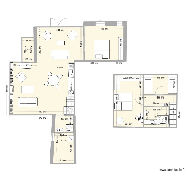 Saint Briac extension salon et sdb appentis - Plan 5 pièces 113 m2 ...