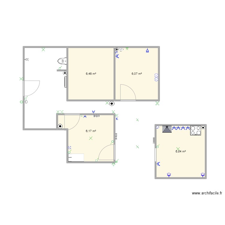 shema architectural de bryan - Plan 4 pièces 26 m2 dessiné par WhereIsbryan