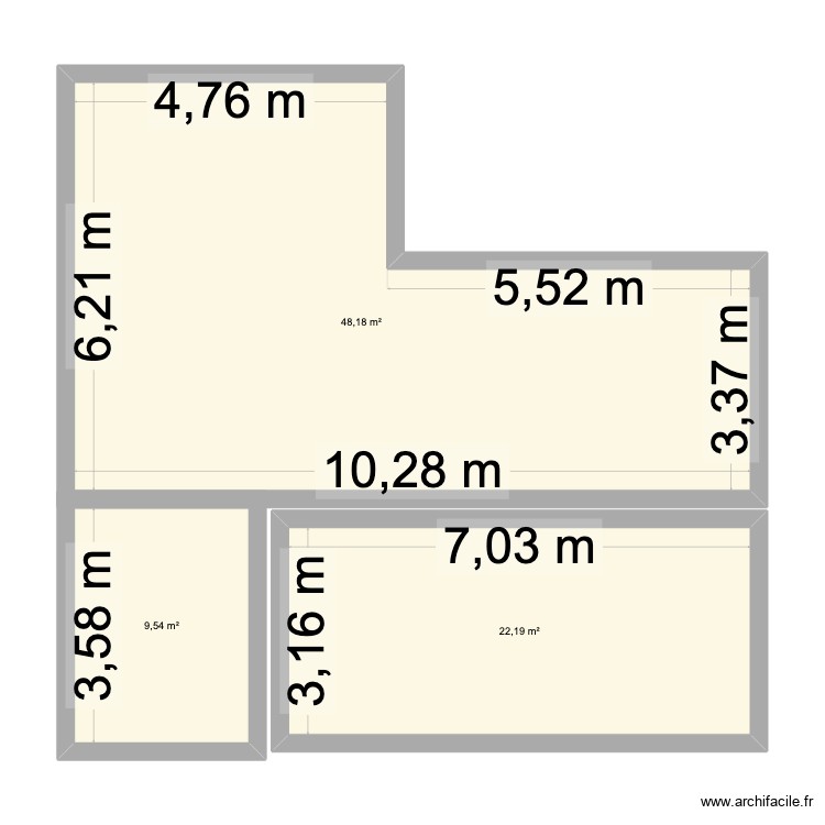 salon roche - Plan 3 pièces 80 m2 dessiné par Jardiplan