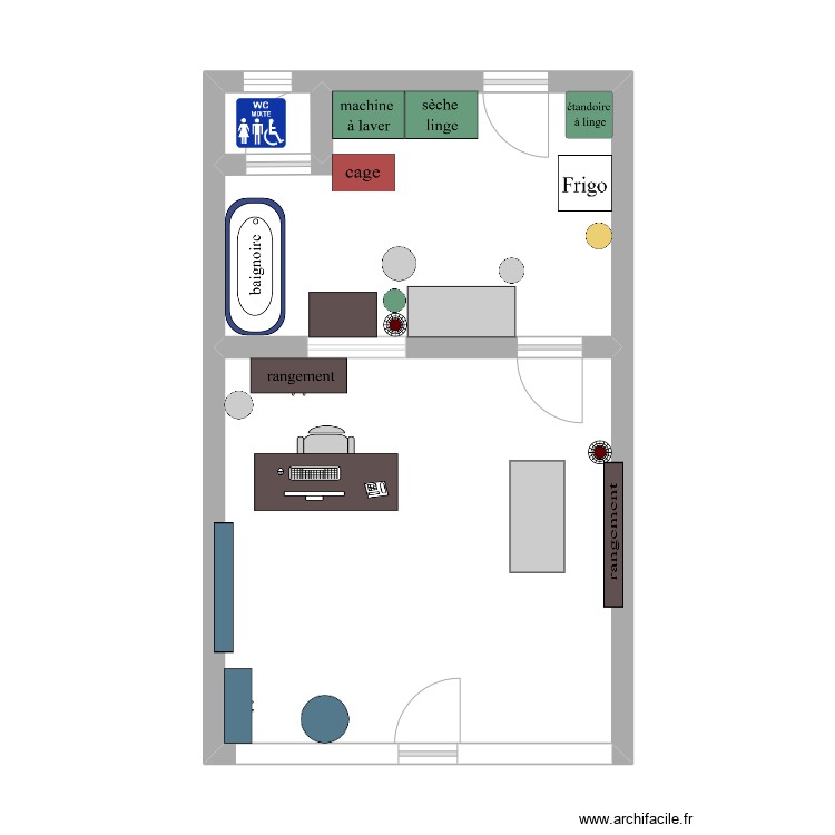 salon - Plan 3 pièces 36 m2 dessiné par honorineee