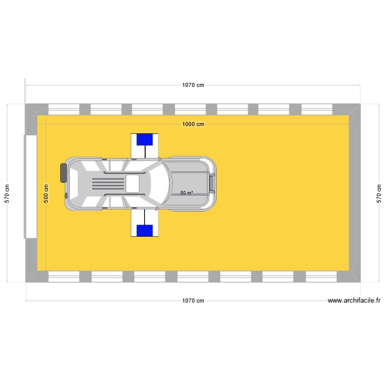 L'atelier d'Hervé - Plan 1 pièce 41 m2 dessiné par hk64
