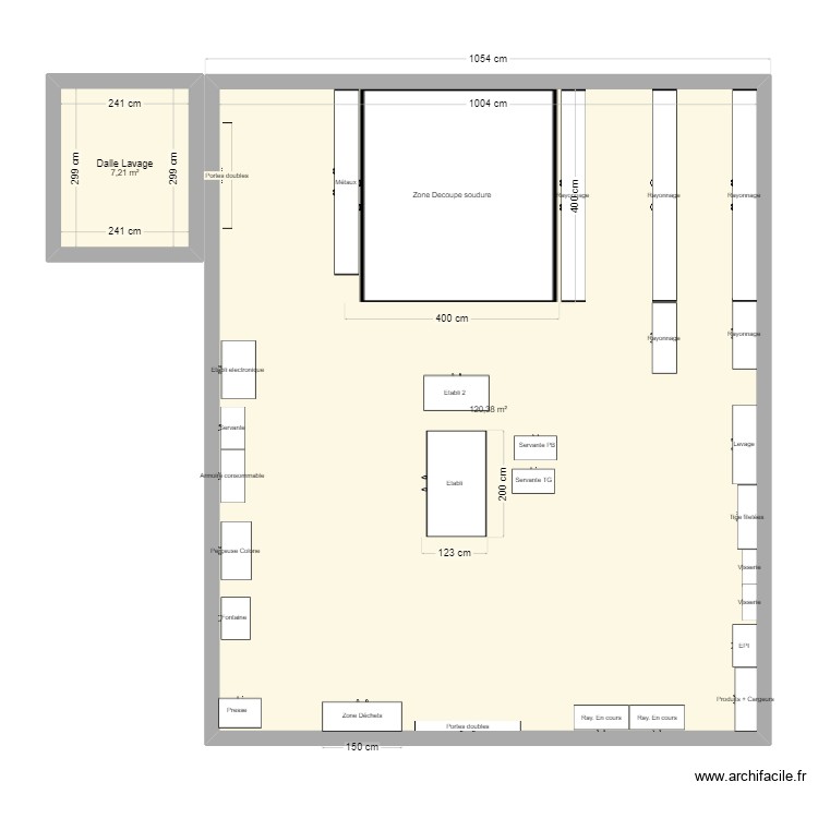 Atelier Maintenance - Plan dessiné par Elixance