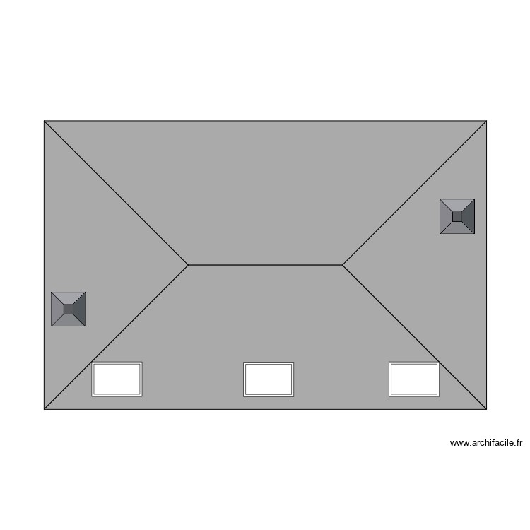 Vue toit avec velux - Plan dessiné par Rue Principale RENO