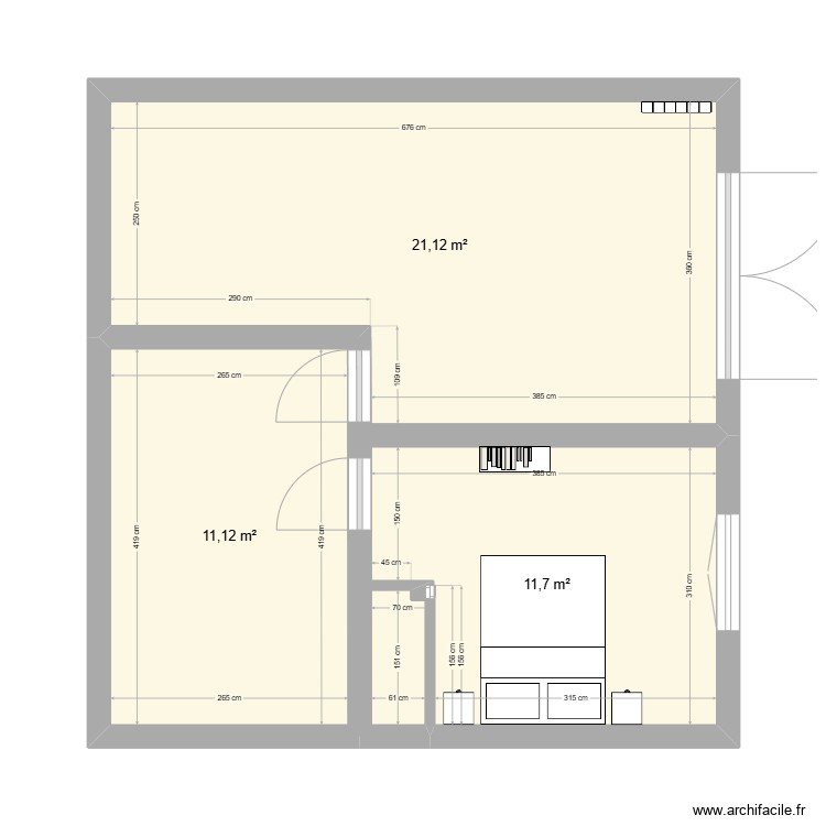 Appart - Plan 3 pièces 44 m2 dessiné par rkaeffer