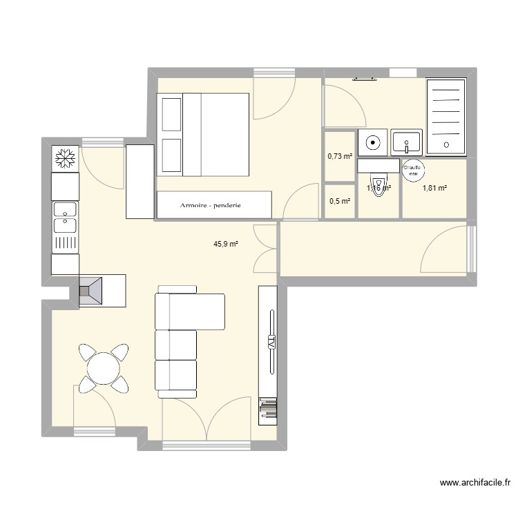 Plan Appartement 50m2 Rectangulairenull