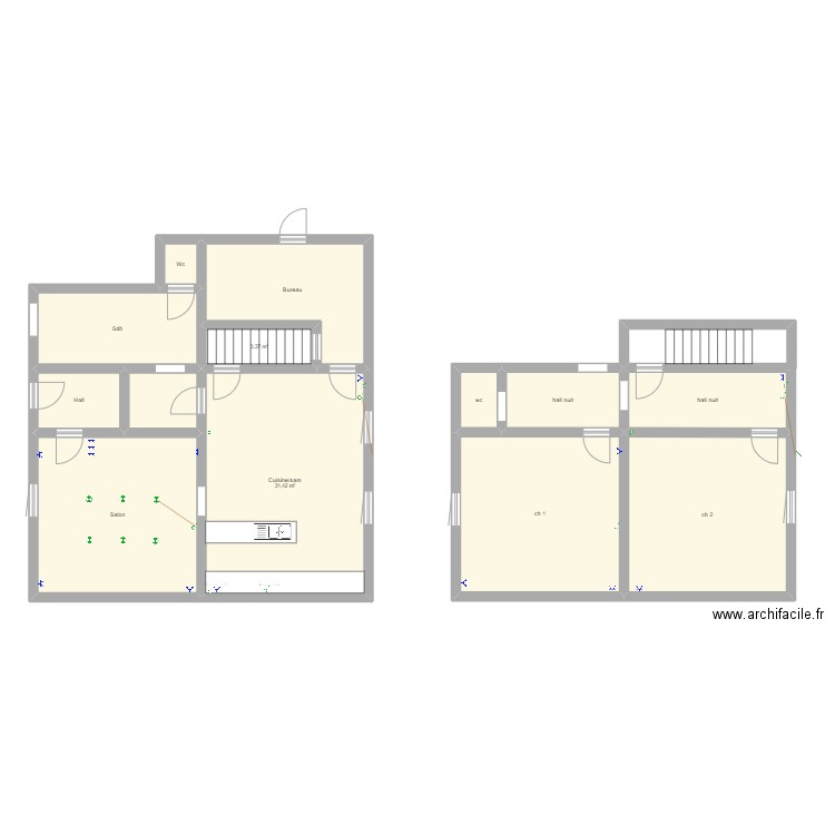 Rez - Plan 13 pièces 149 m2 dessiné par Marson David