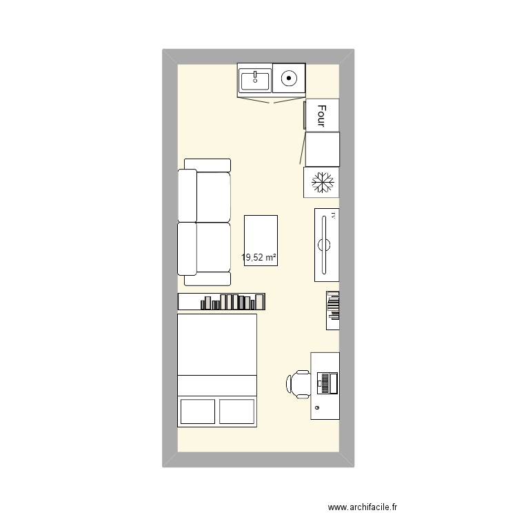 npc - Plan 1 pièce 20 m2 dessiné par ot1redada