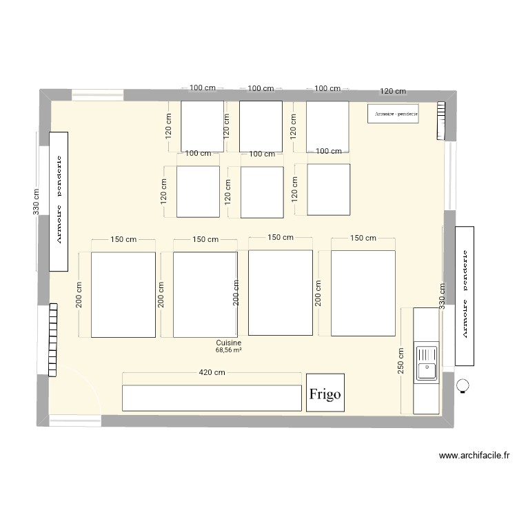 Plan – Réfectoire école Moresnet – Par Benjamin Brandt ️ | ArchiFacile