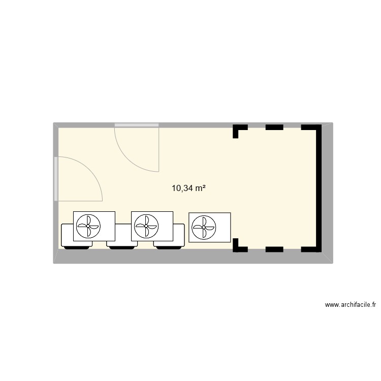local technique gauche - Plan 1 pièce 10 m2 dessiné par lvinvest